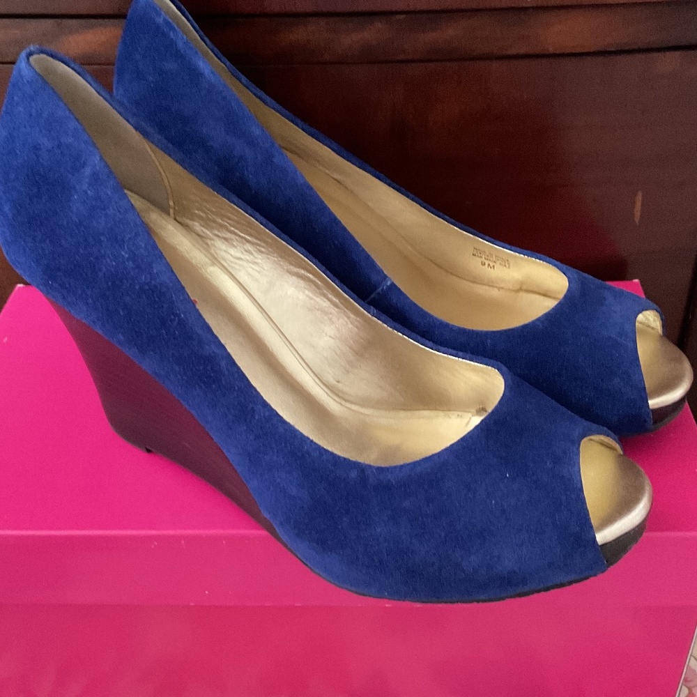 Lilly Pulitzer Resort Wedge Heels Bomber Blue - Gem